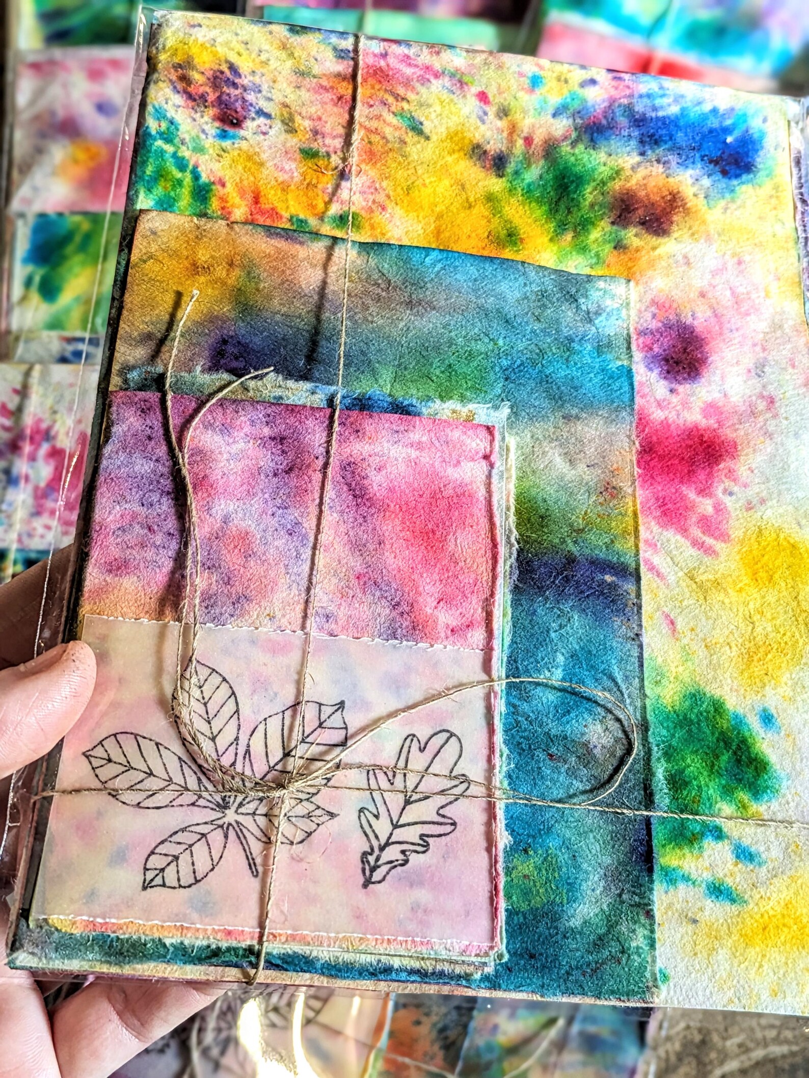 Hand Dyed Collage Papers Handmade Paper Art Journal Rainbow Tie Dye ...