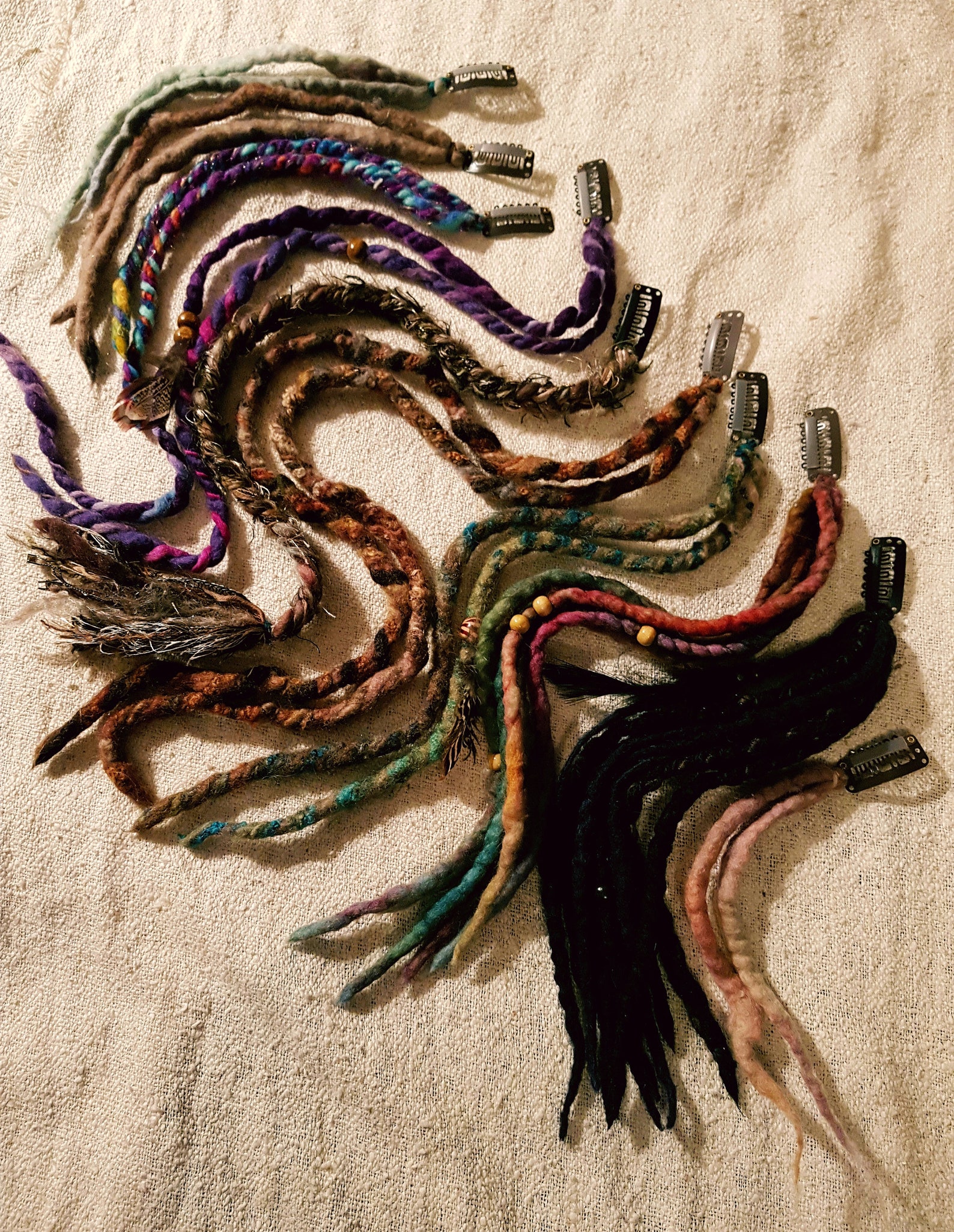 X5 Clip in Dreads SAMPLE SALE REDUCED Price Dreads Felted Wool Dread ...