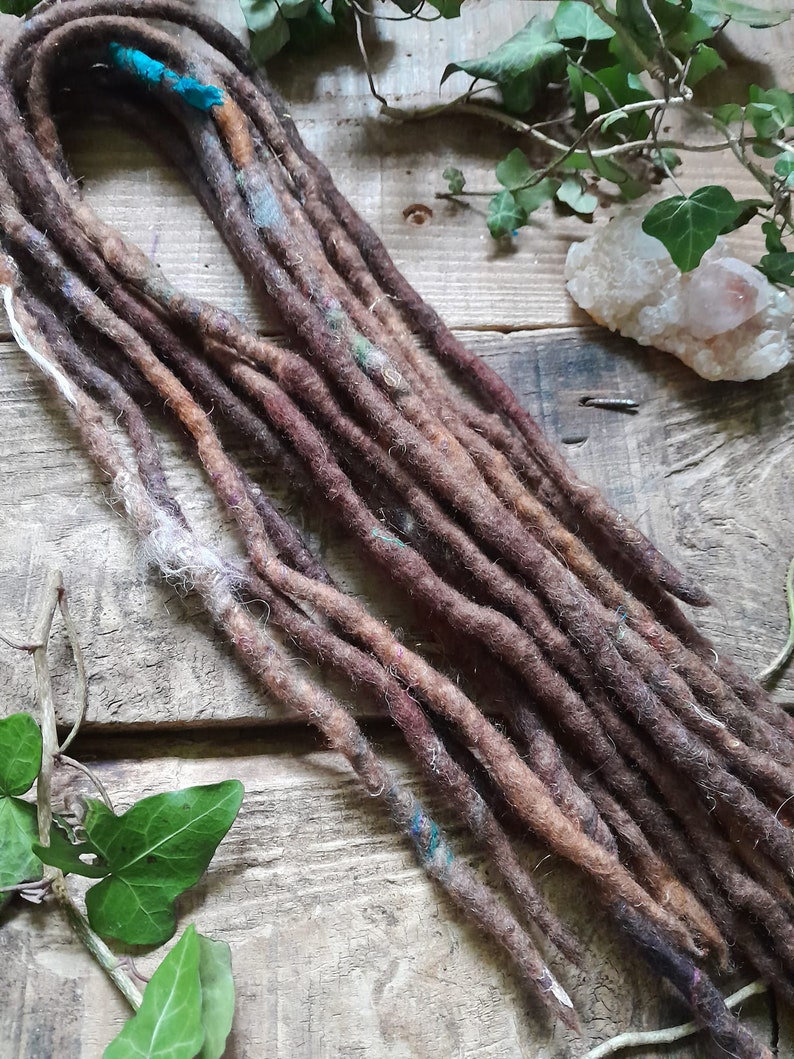 Earthen - Double Ended Dreads Set of Ten DREADLOCKS Wool Brown Ginger ...