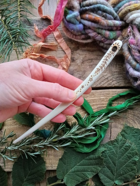 Large Weaving Needle Hand Carved Wood Nalbinding Wildcrafted - Etsy