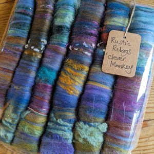 Rustic Rolags - Hand Dyed Texture Spinning Fiber Fibre Rolag Roving ...