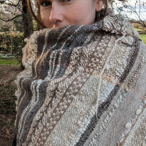 Birch Big Magical Handwoven Blanket Wrap Art Shawl Woven Handspun Art ...