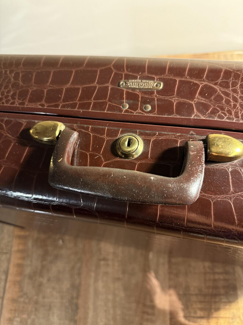 Vintage Samsonite Brown Alligator Suitcase - Etsy