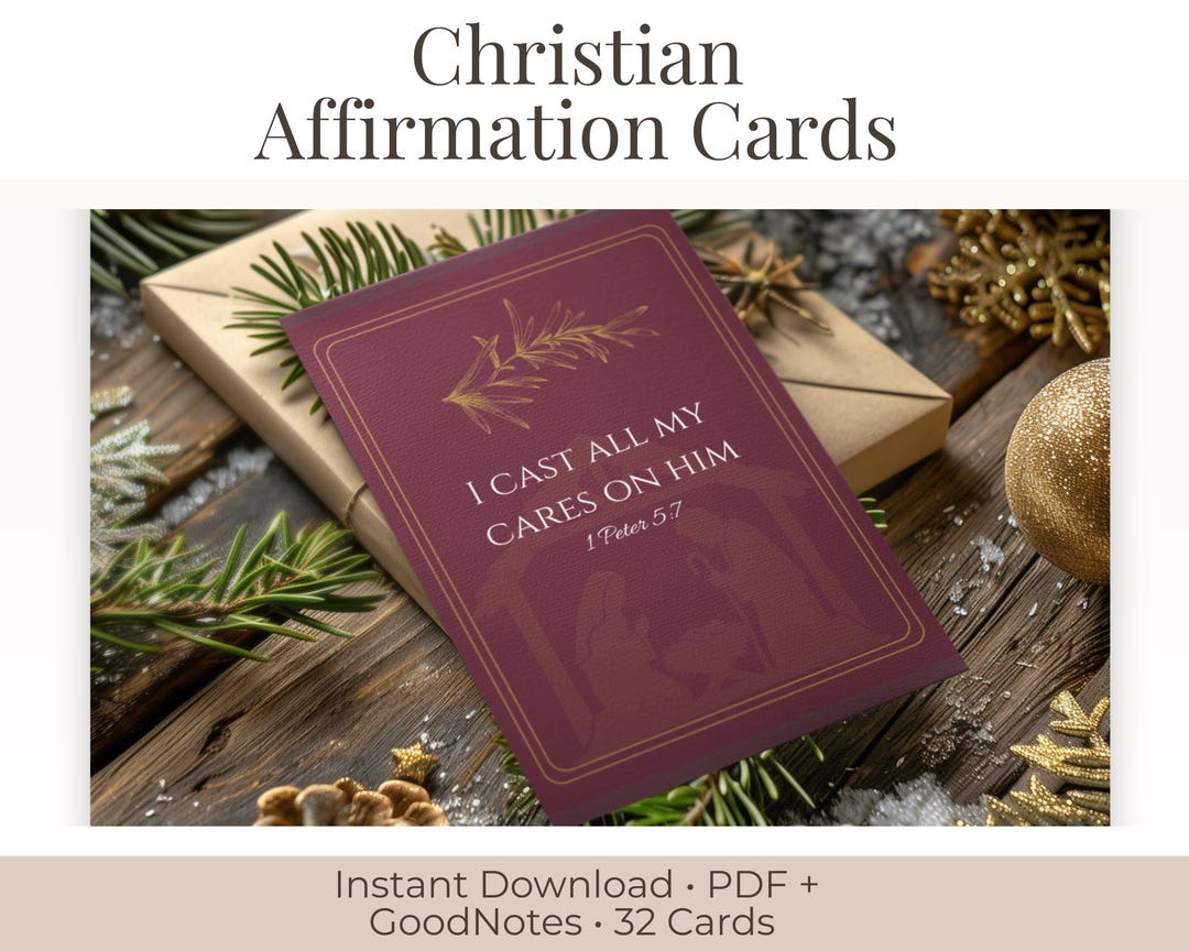 Christian Christmas Affirmation Cards Printable | 32 Scripture Cards ...