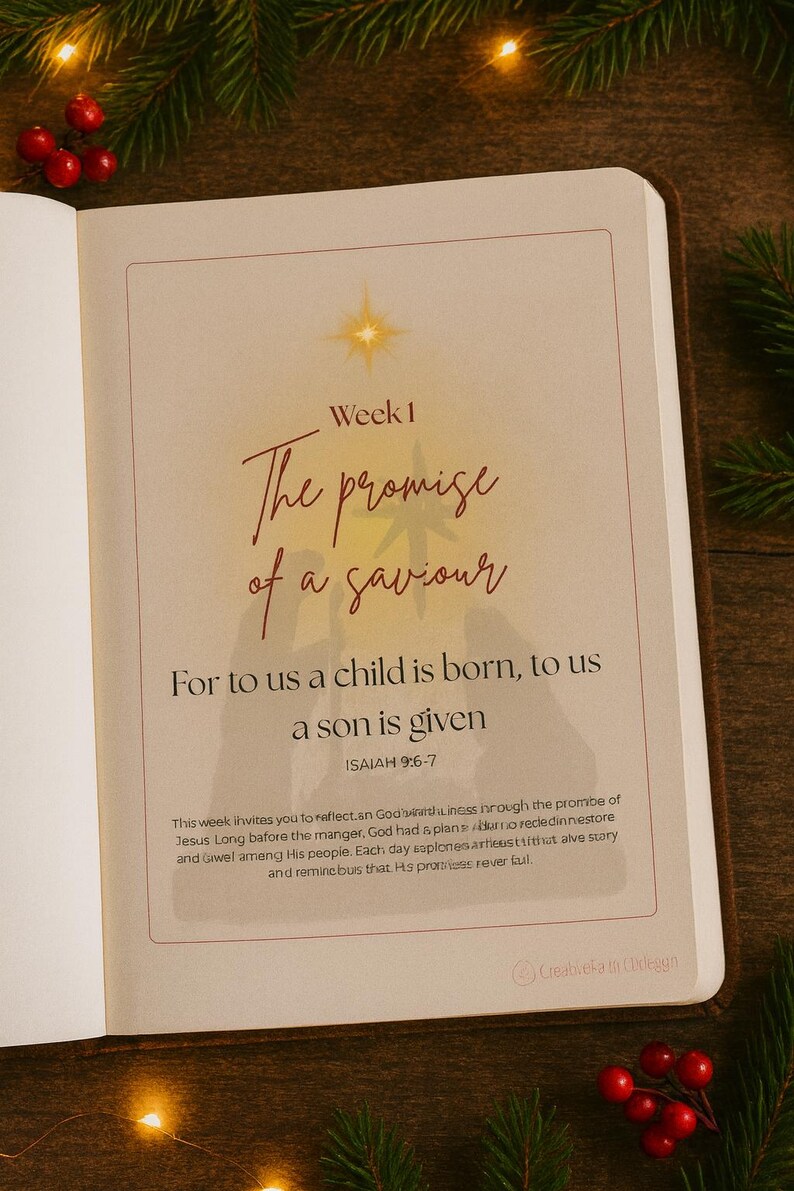 Christmas Bible Study Journal | Advent Devotional Workbook (printable ...