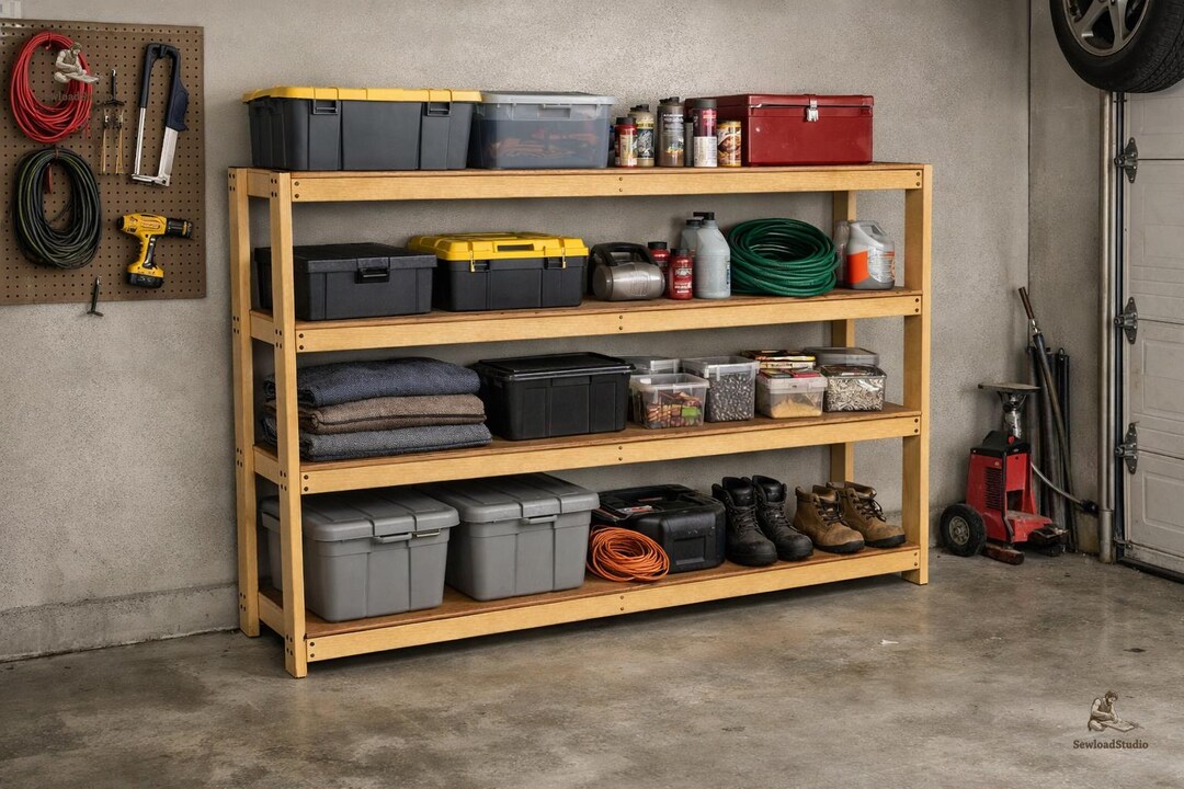 8-foot Garage Shelving Plans: Heavy-duty 2x4 Lumber Storage Rack (PDF ...