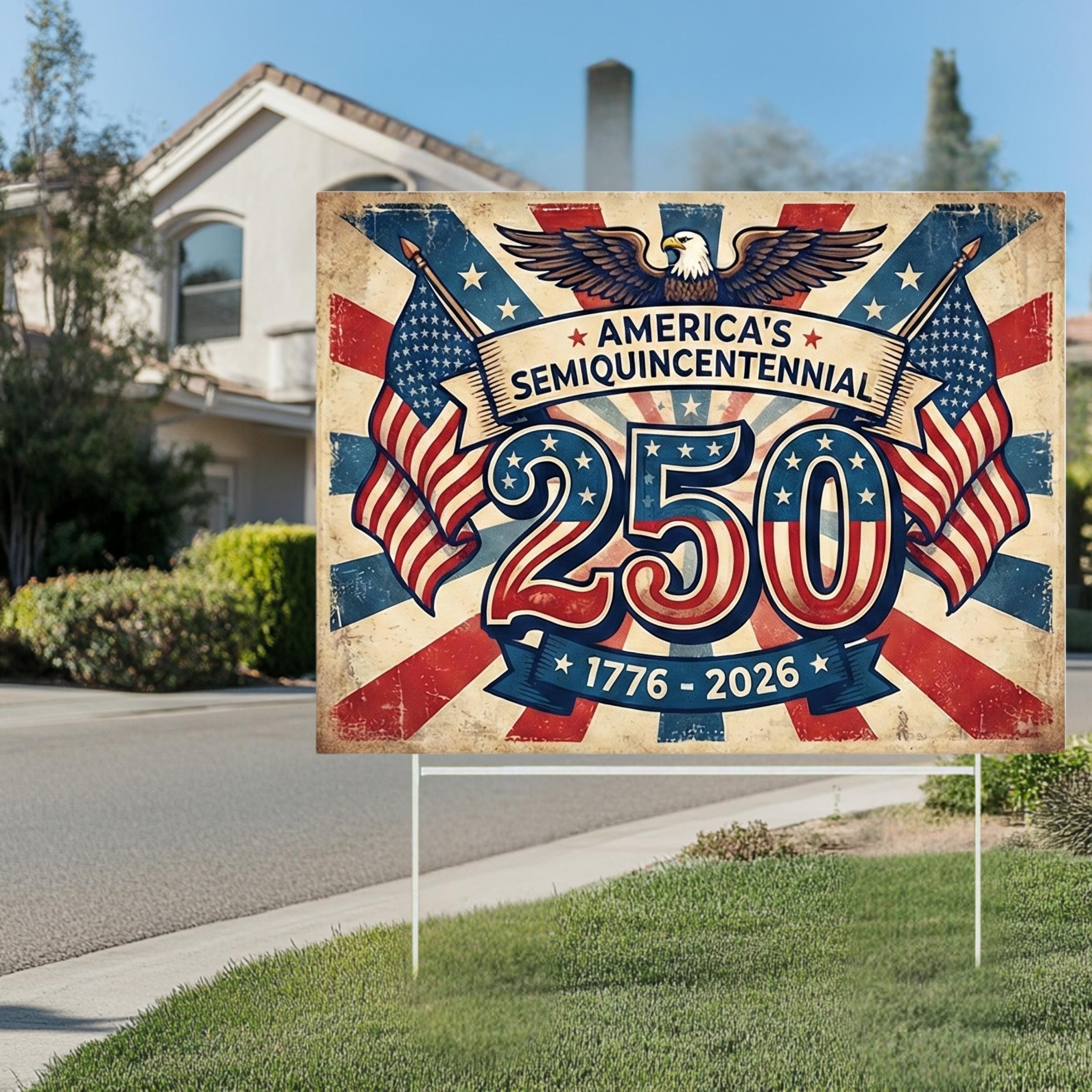 America 250 Yard Sign 1776-2026, 250th Anniversary USA Patriotic Lawn ...