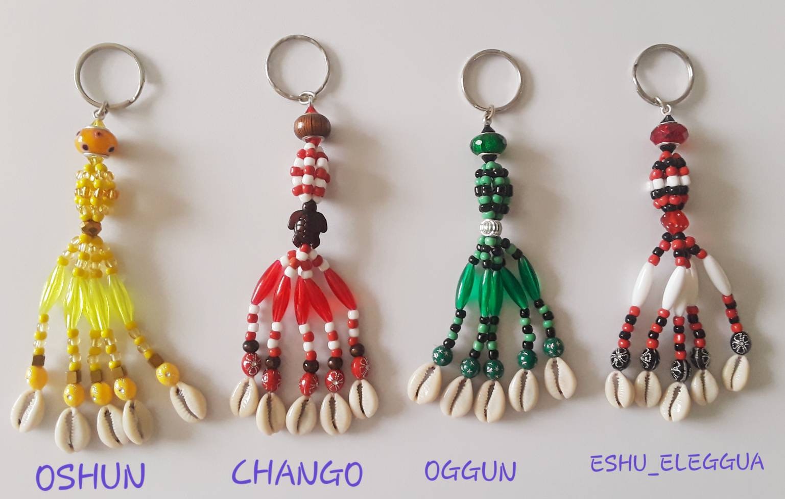 SANTERIA. Yoruba. Orishas Beaded Mazo Keyring . AMULET Tribal Keychain ...
