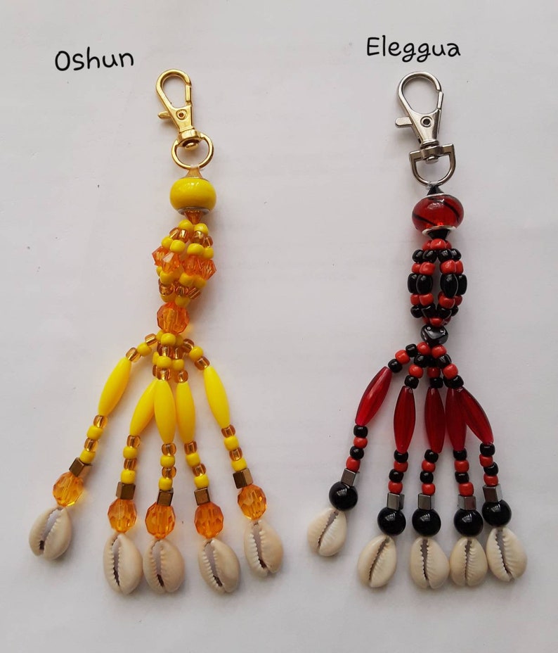 SANTERIA. Yoruba. Orishas Beaded Mazo Keyring . AMULET Tribal Keychain ...