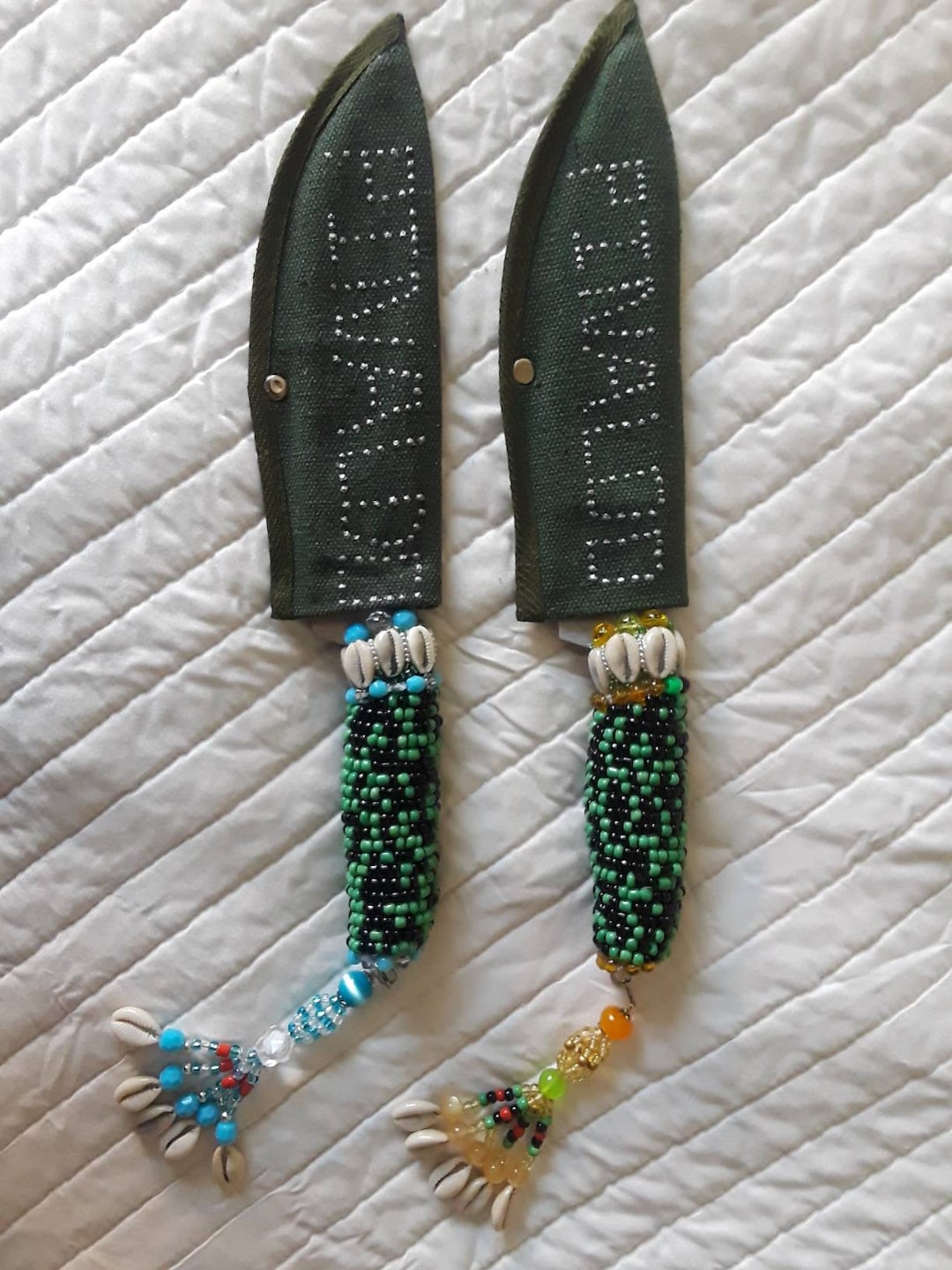 Santeria Yoruba BEADED Steel Knife W/sheath OGBE PINALDO for Orishas ...