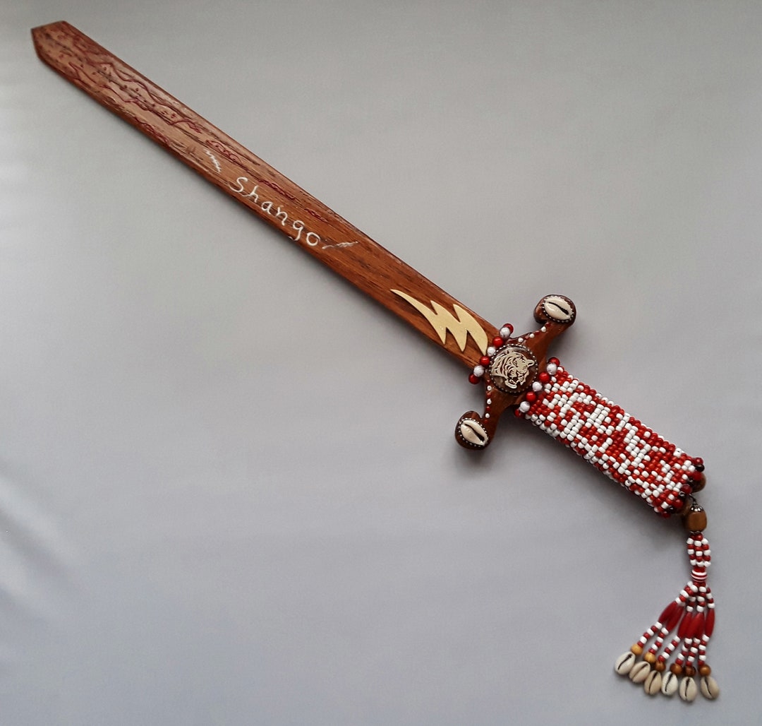 Santeria Yoruba Wooden Sword for SHANGO Orisha . Espada De Madera Para ...
