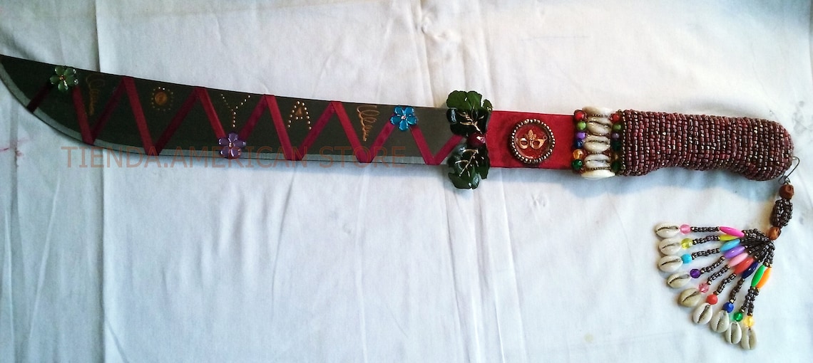 Santeria. Yoruba. MACHETE de acero decorado para orishas. - Etsy México