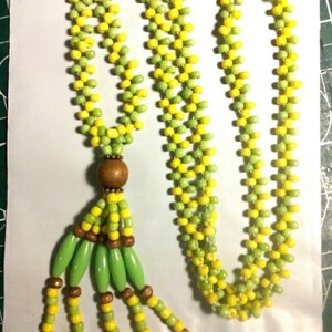HANDMADE Weaved Necklace and Bracelet SET for ORUNMILA . Juego De ...
