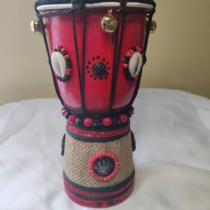 Santeria Yoruba. African TRIBAL Decorated Tambour Drum .aña. Mahogany ...