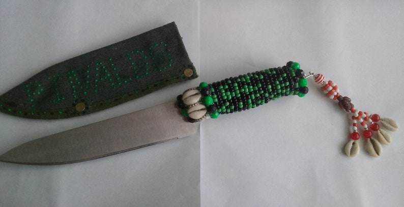 Santeria Yoruba. BEADED Steel Knife W/sheath OGBE PINALDO for - Etsy