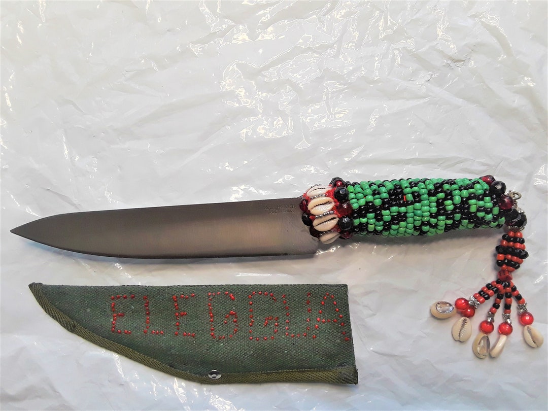 Santeria Yoruba BEADED Steel Knife W/sheath OGBE PINALDO for Orishas ...