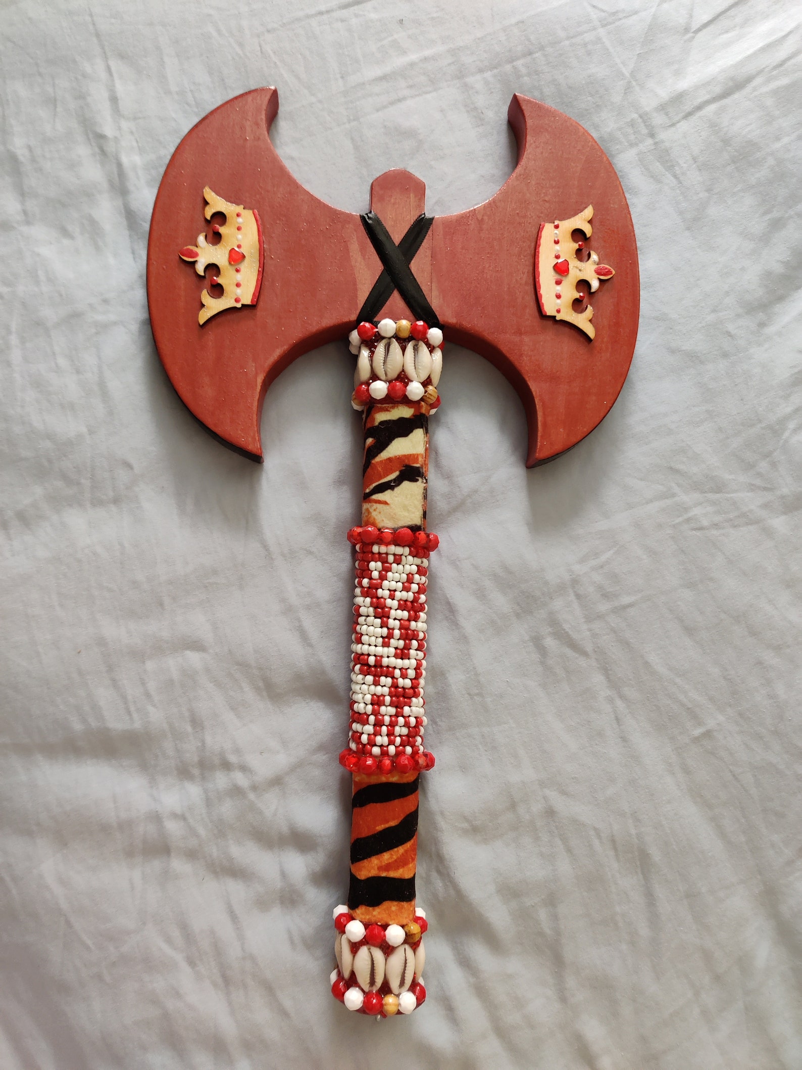 Santeria Yoruba. Wood Double Headed Axe for Shango Orisha- Hacha De ...