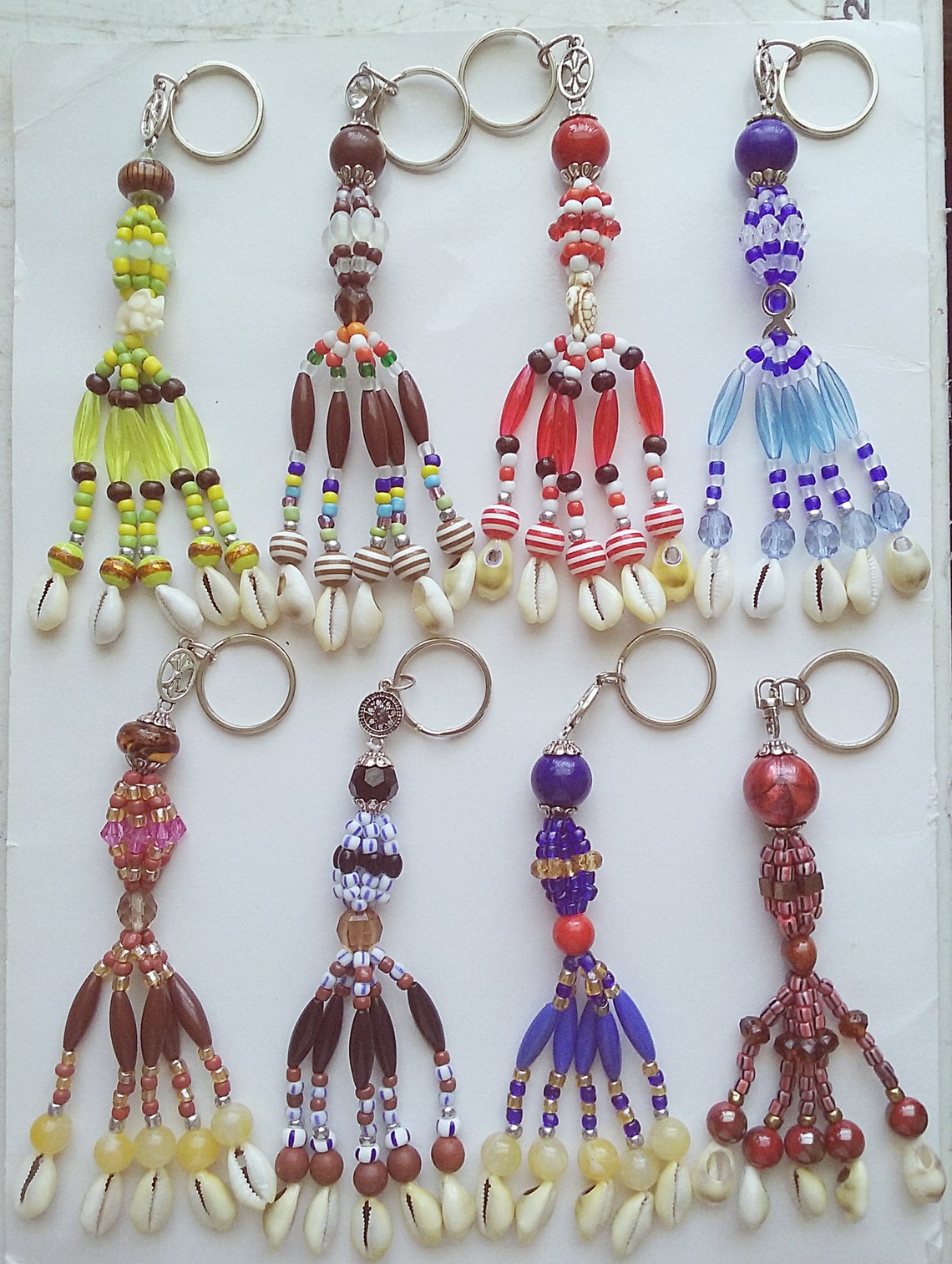 SANTERIA. Yoruba. Orishas Beaded Mazo Keyring . AMULET Tribal Keychain ...