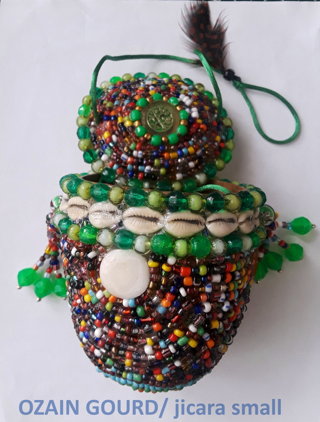 Santeria Yoruba. African TRIBAL Beaded Gourd/ Calabash for OSAIN /ozain ...