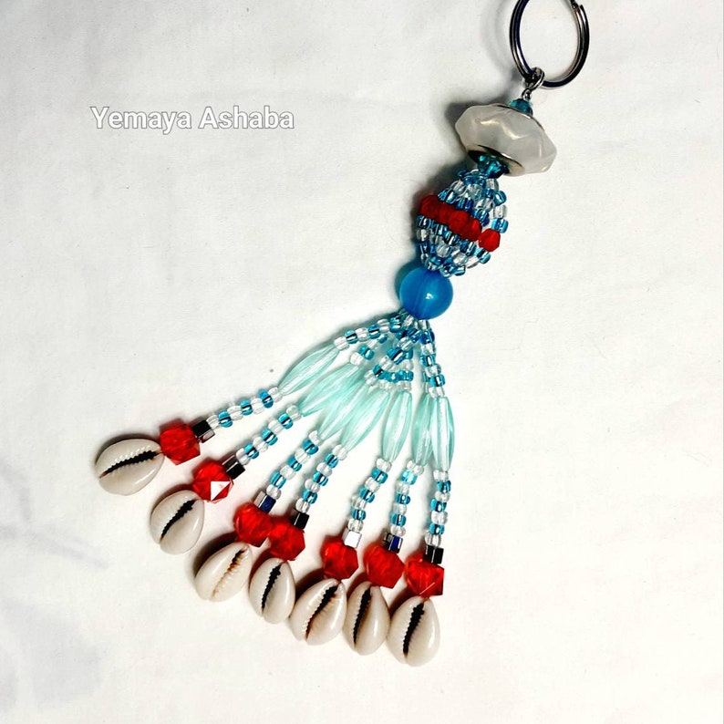 SANTERIA. Yoruba. Orishas Beaded Mazo Keyring . AMULET Tribal Keychain ...
