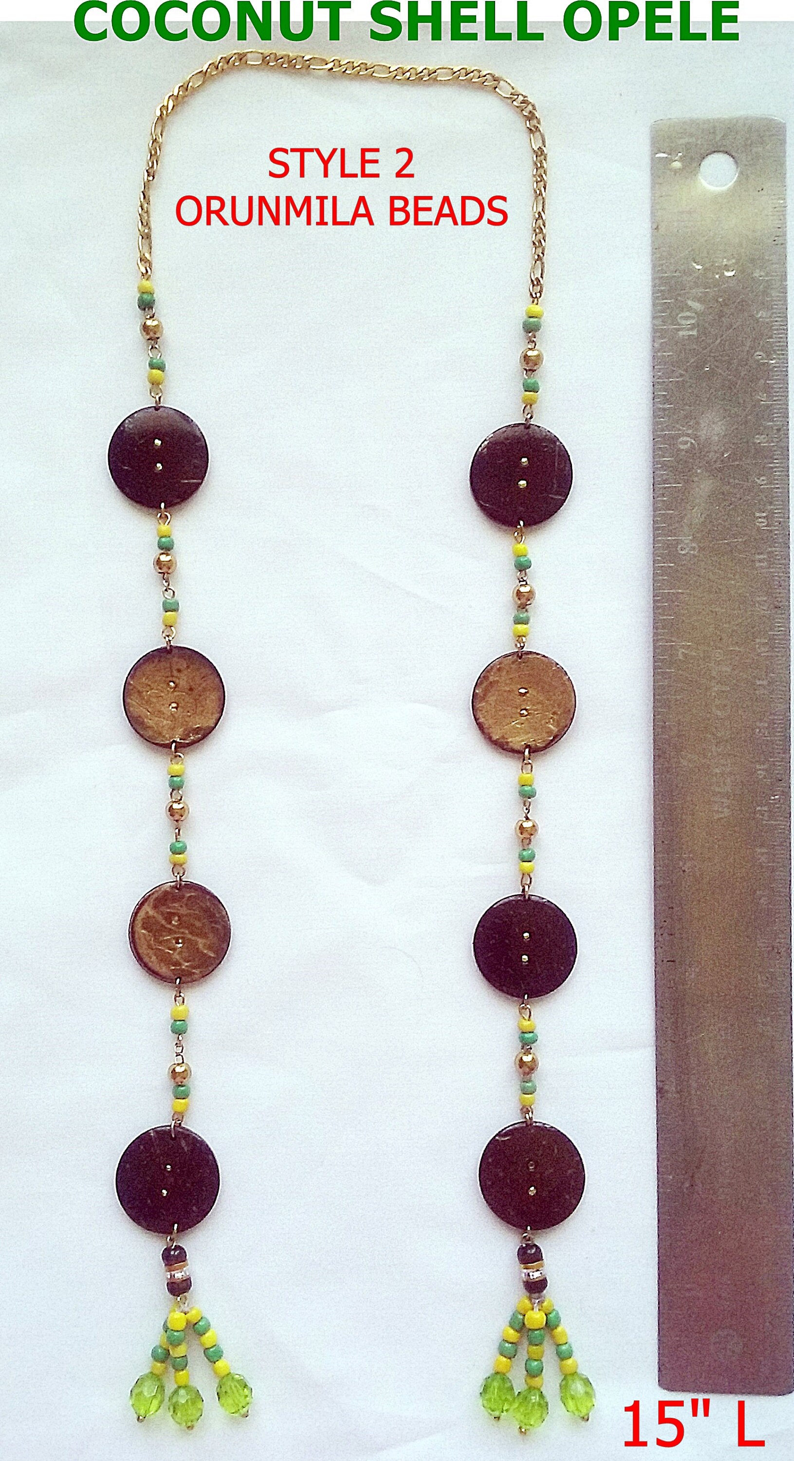 Stainless Steel Ifa Divination Chain opele COCONUT SHELL. - Etsy Israel