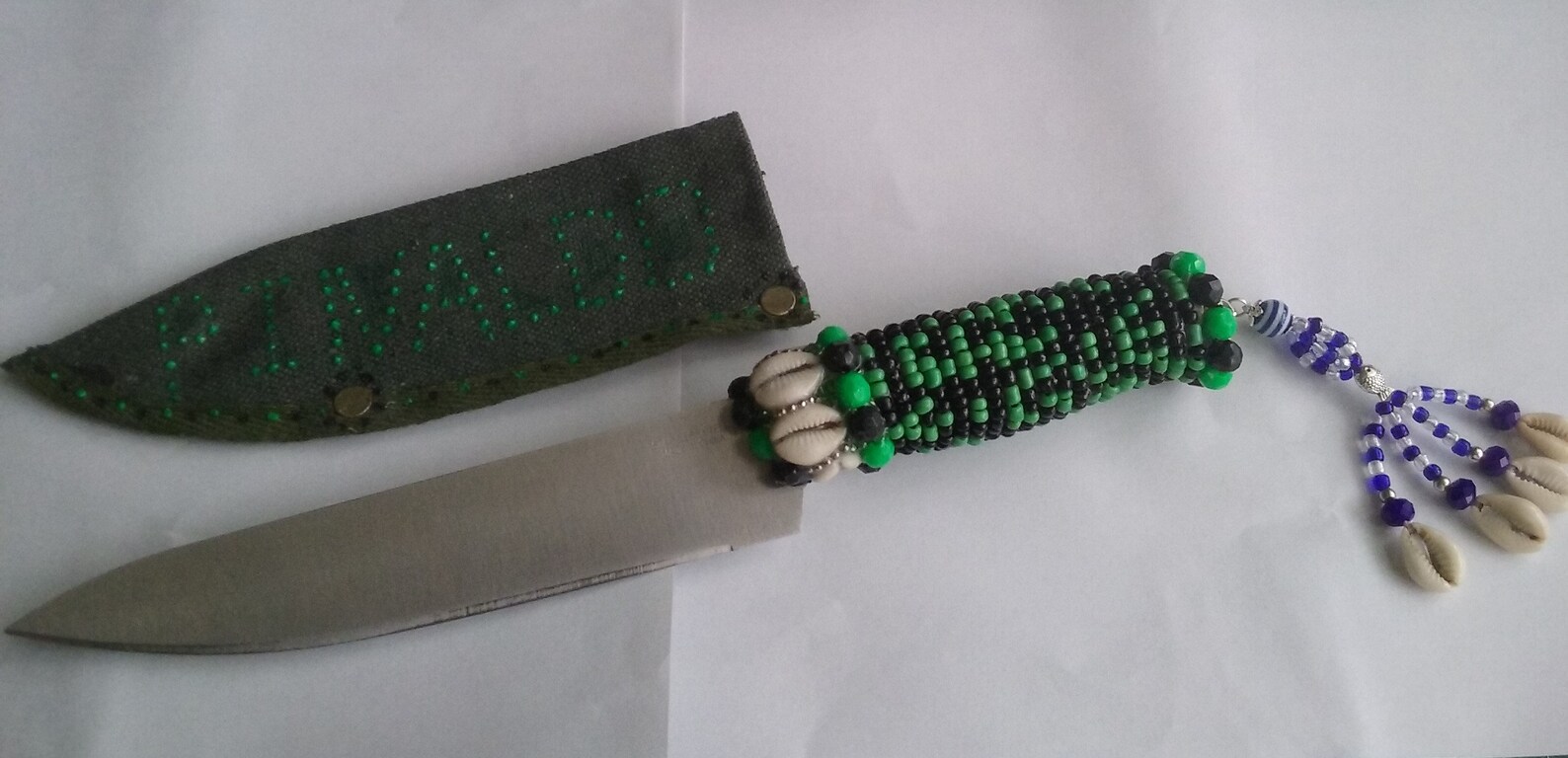 Santeria Yoruba. BEADED Steel Knife W/sheath OGBE PINALDO for - Etsy