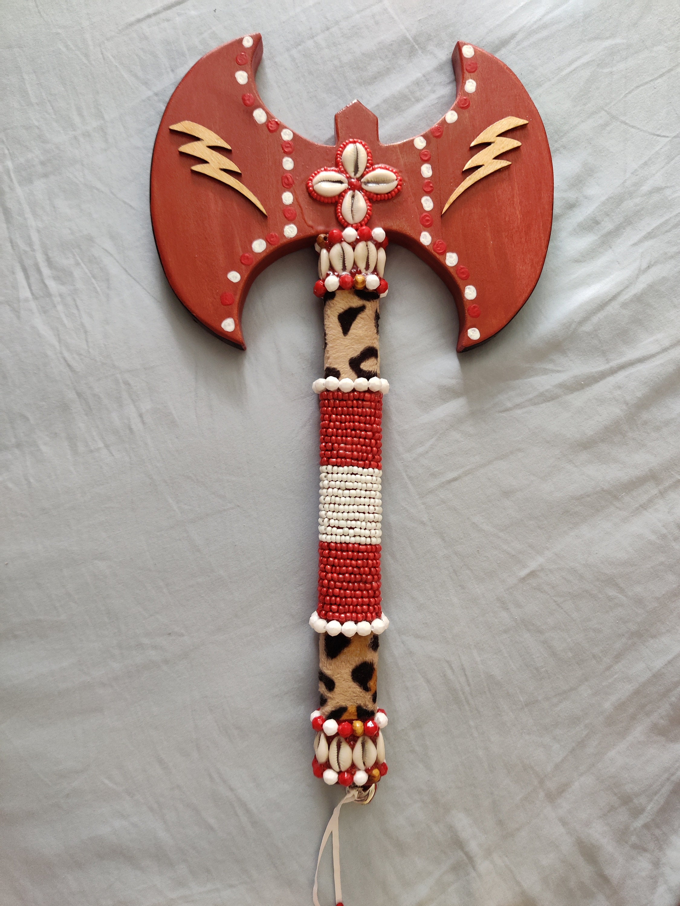 Santeria Yoruba. Wood Double Headed Axe for Shango Orisha- Hacha De ...