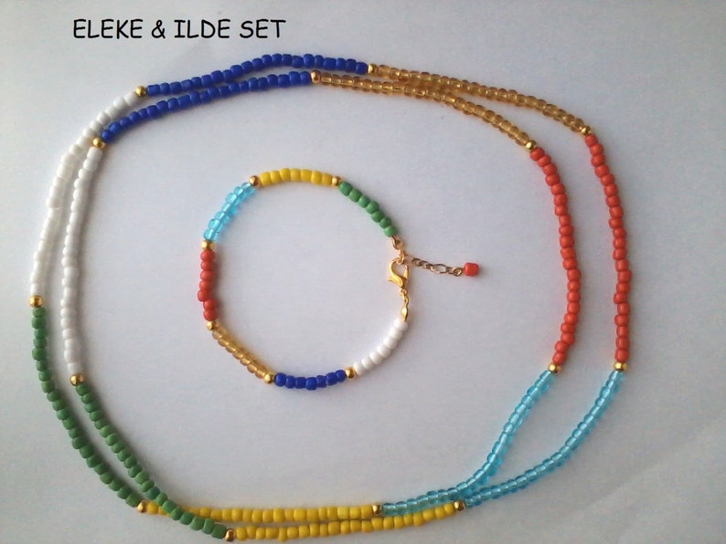Santeria. Yoruba Eleke, Necklace or Bracelet Idde for 7 African Powers ...