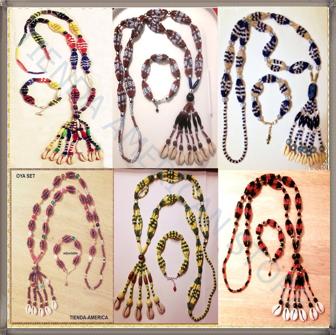 Santeria. Yoruba SET Mazo Necklace and Bracelet Idde for Orishas. Juego ...