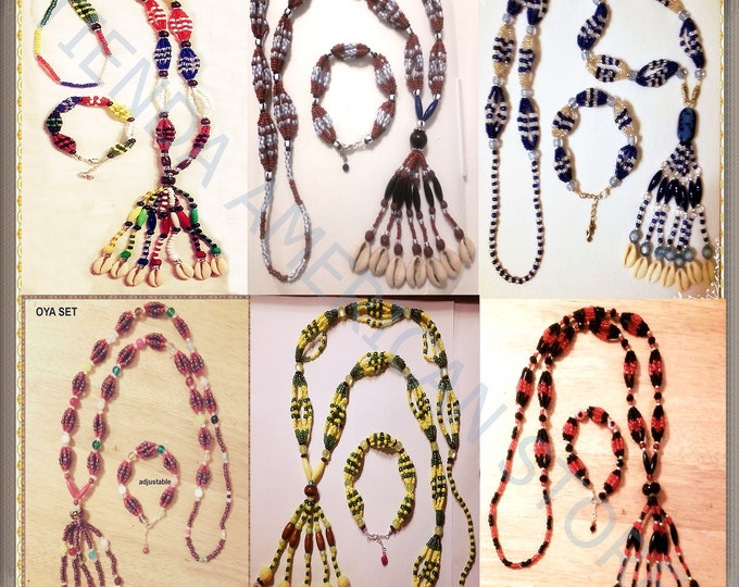 Santeria. Yoruba SET Mazo Necklace and Bracelet Idde for Orishas. Juego ...