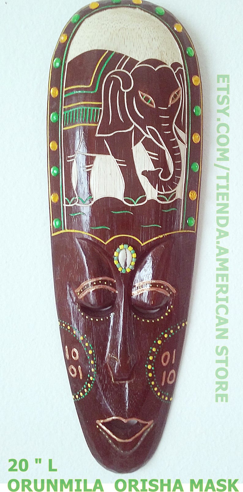 Santeria Yoruba. African TRIBAL Hand Carved Wooden Mask for | Etsy