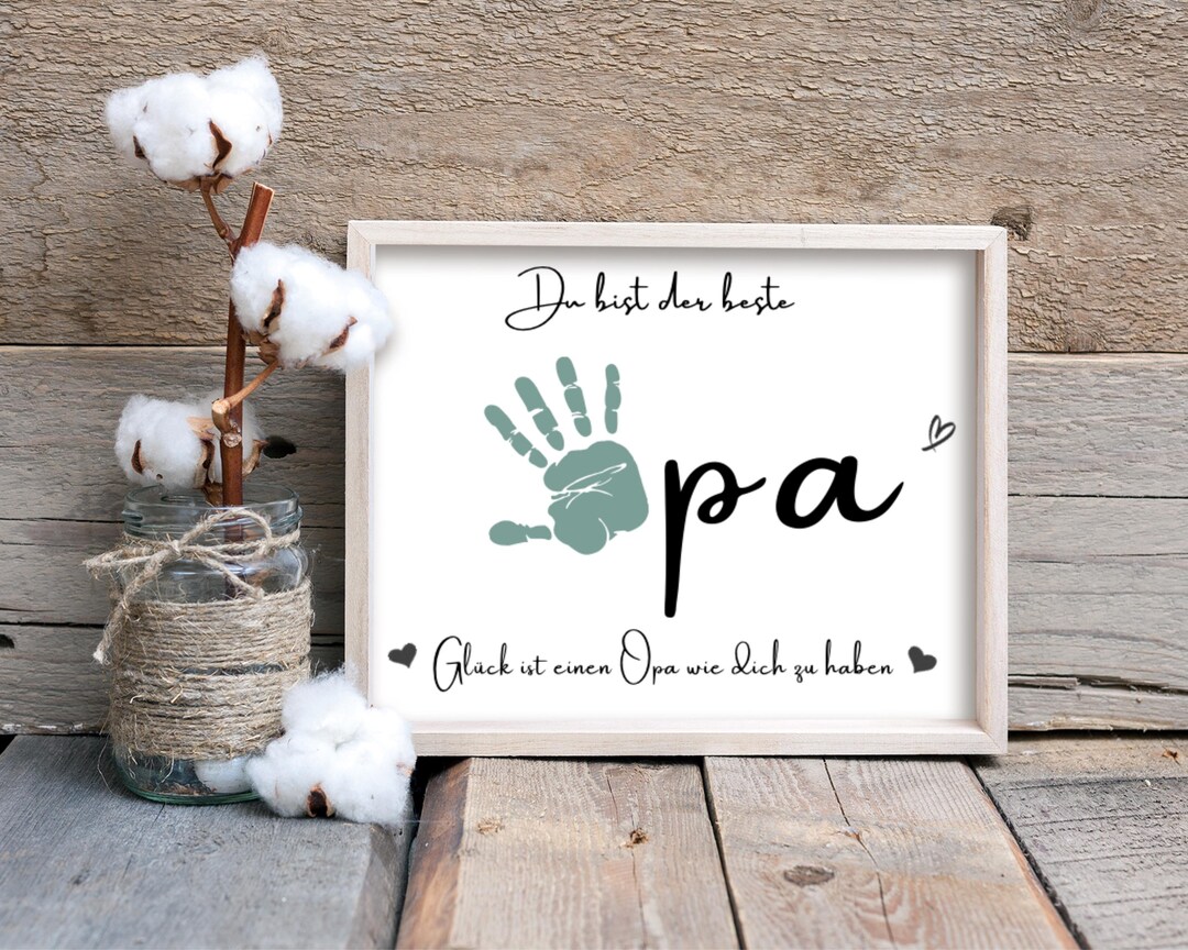 Grandpa's Handprint Gift | Personalized Grandpa Poster | Gift From ...