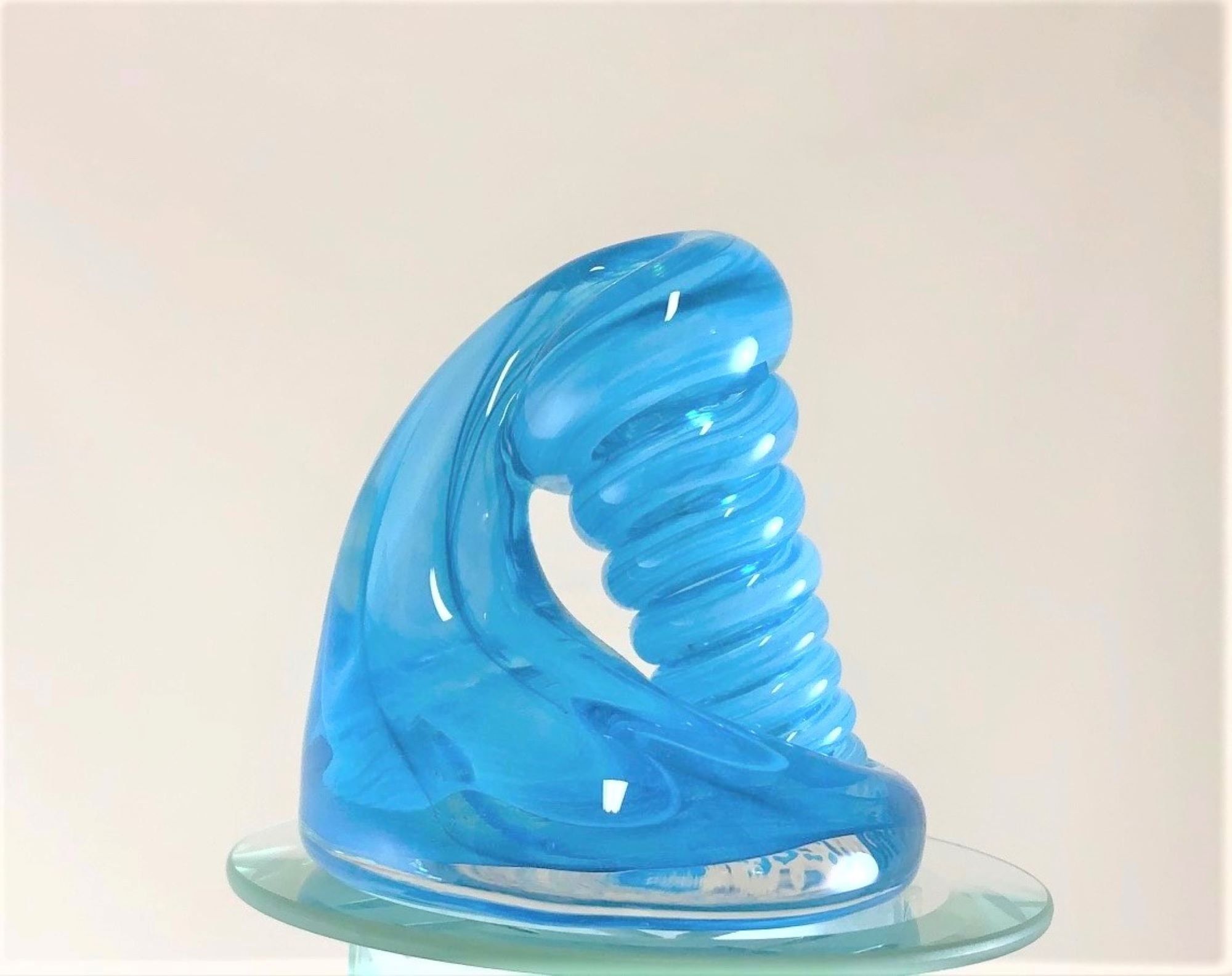 Aqua Blue Glass Desk Pen Holder & Paperweight - Etsy