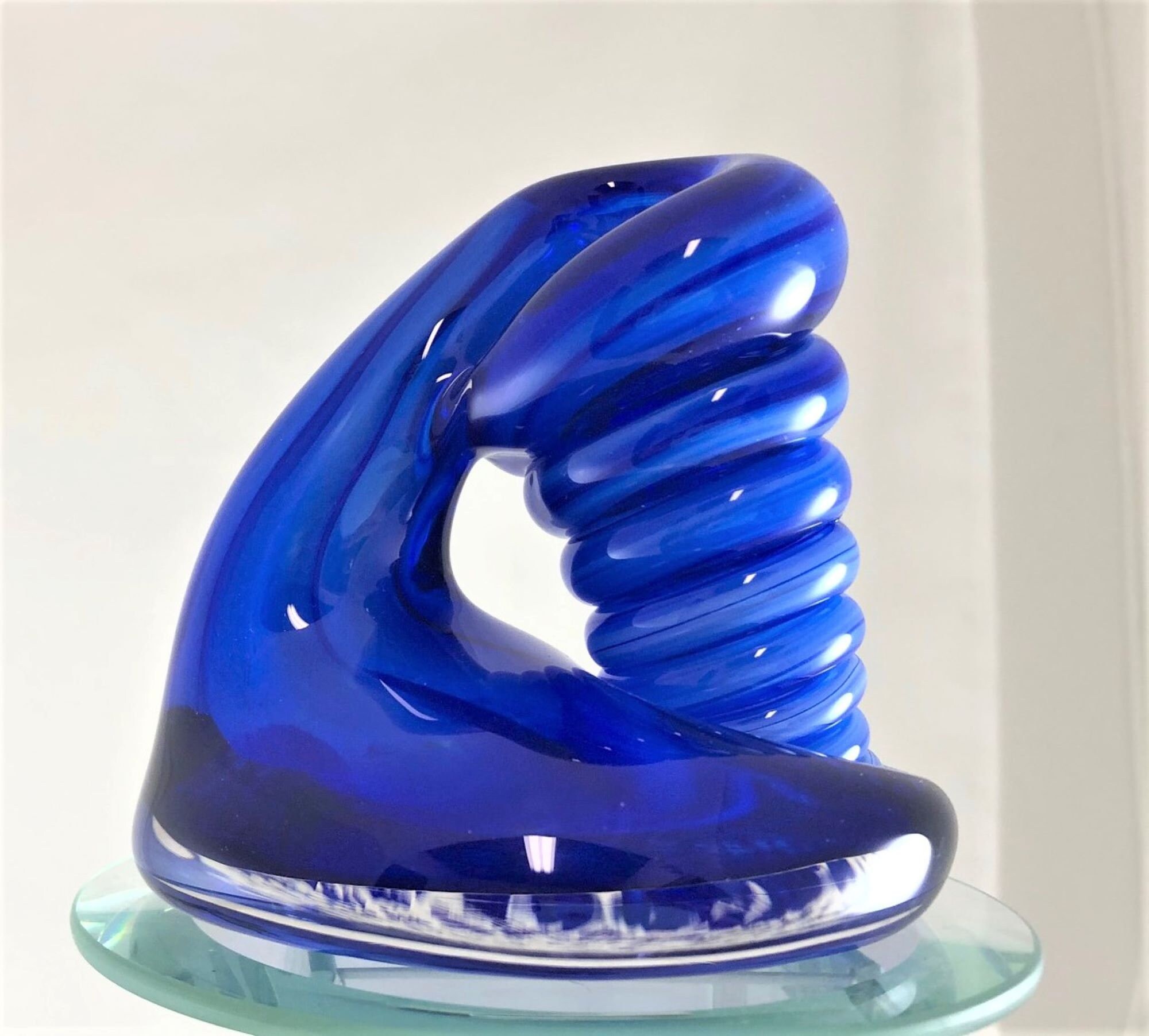LARGE Cobalt Blue Glass Desk Pen Holder & Paperweight - Etsy