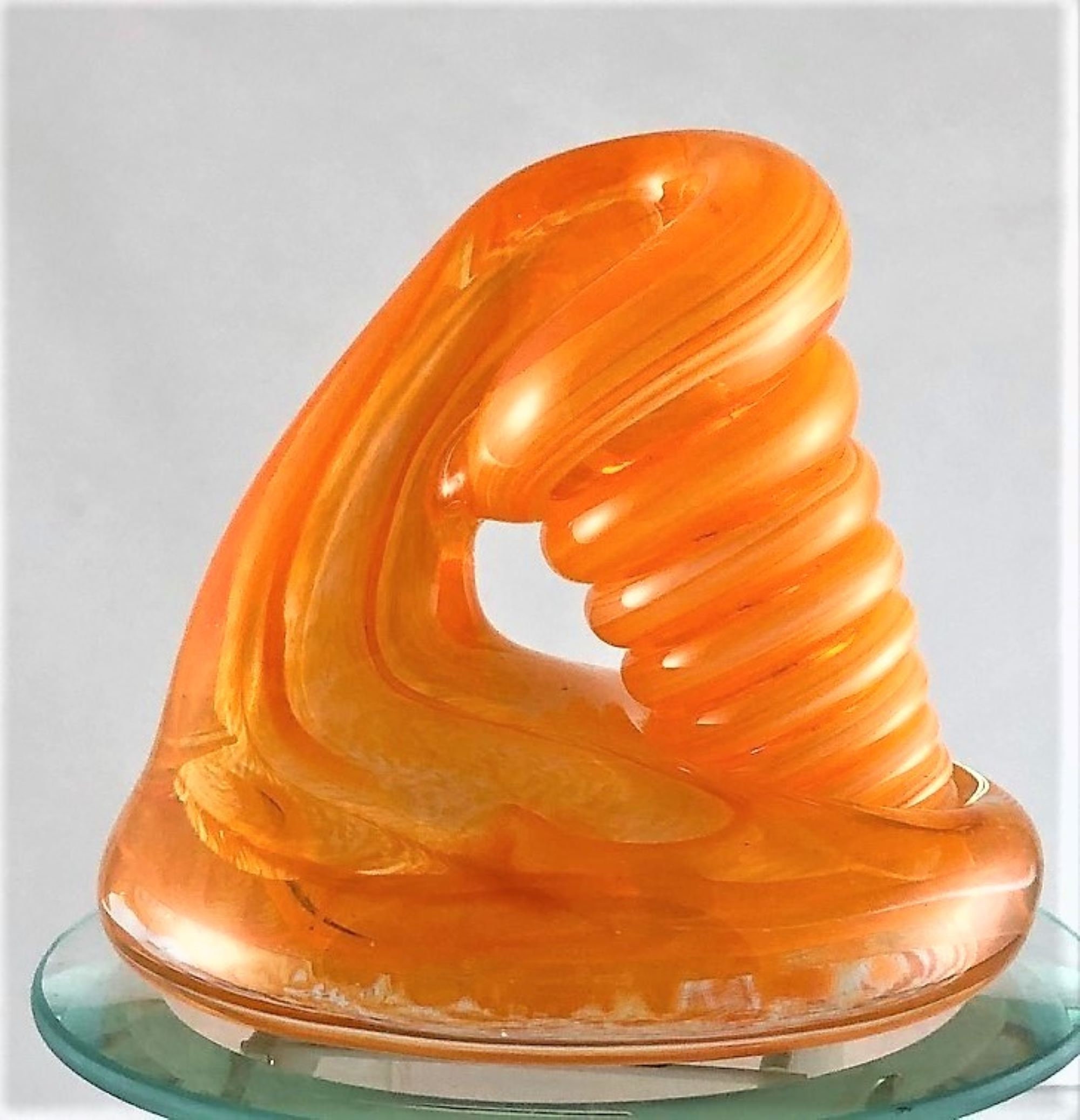 LARGE Orange Glass Desk Pen Holder & Paperweight - Etsy
