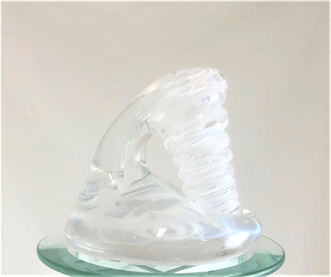 White Glass Desk Pen Holder & Paperweight - Etsy