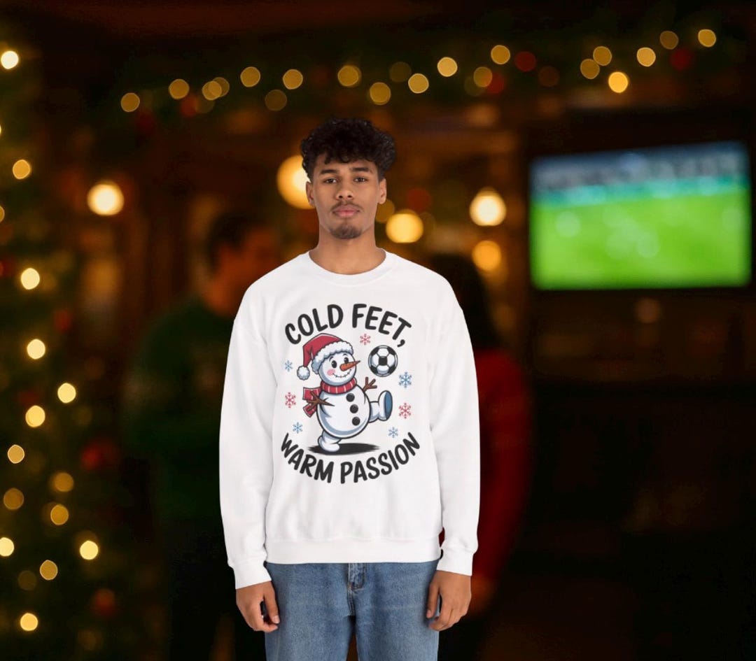 Snowman Football Christmas Crewneck Sweatshirt | Funny Festive Football ...