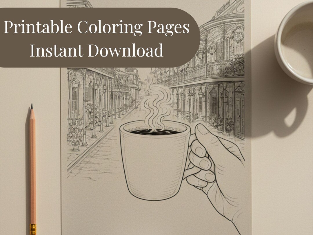 Cozy Coffee Travel Coloring Book – Relaxing POV Scenes (A4/US Letter ...