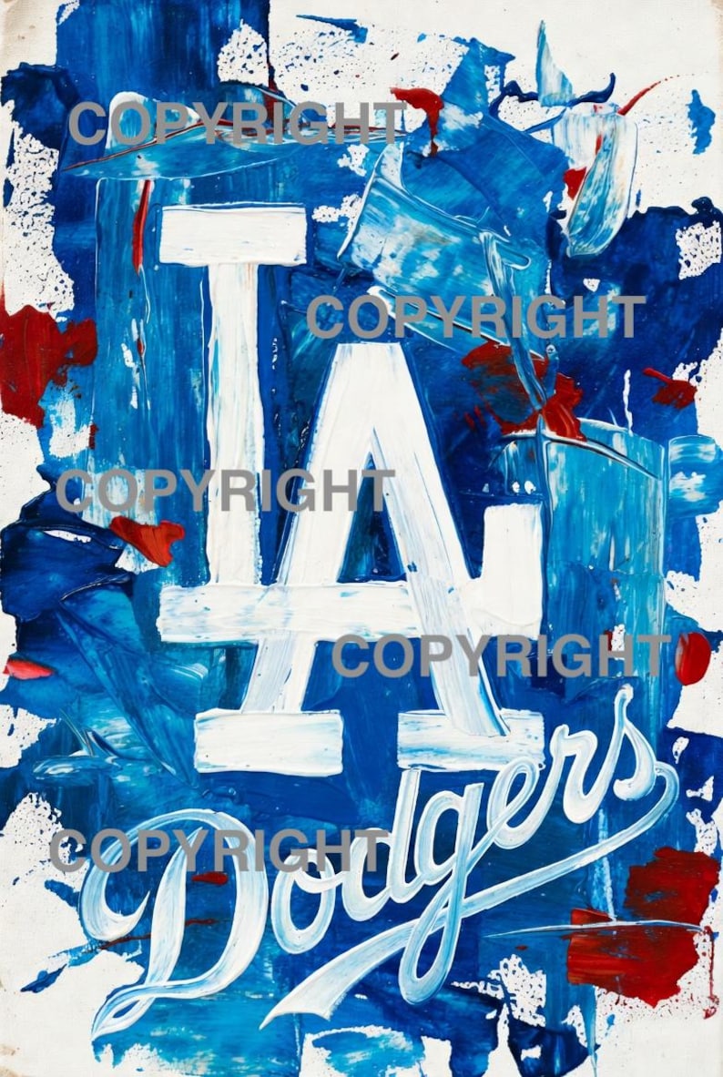 Los Angeles Dodgers Abstract Acrylic Painting - Etsy
