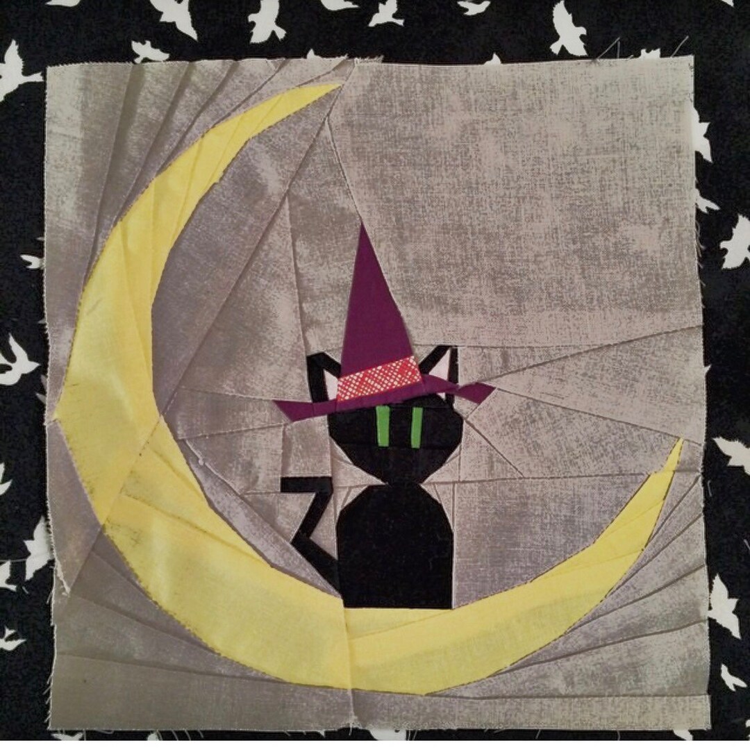 Cat & Moon Paper Piecing Pattern, PDF - Etsy
