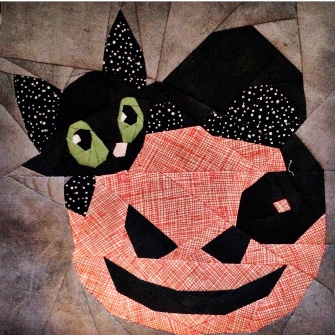 Cat on Pumpkin Paper Piecing Pattern, PDF - Etsy