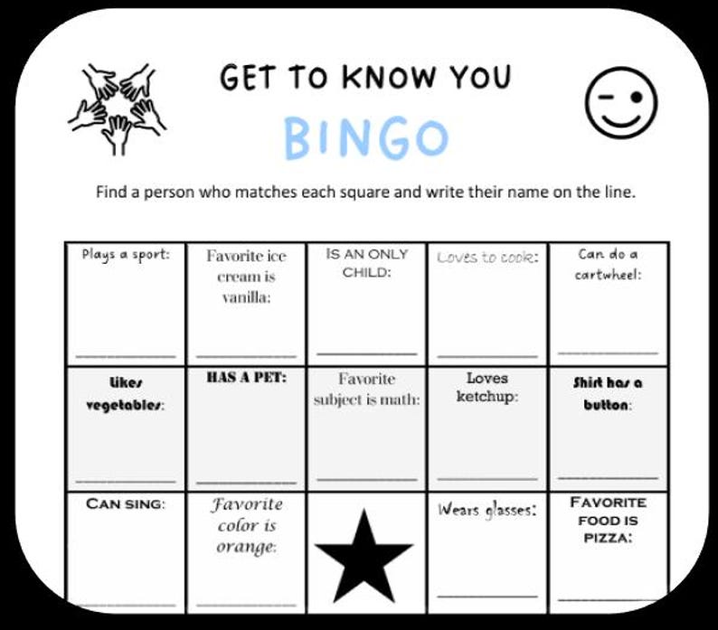 Get to Know You Bingo Game for Kids – Unique Icebreaker Cards ...