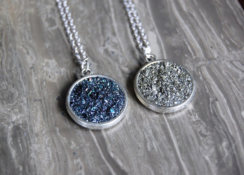 Reversible Crushed Crystal Necklace 2 in 1 Necklace - Etsy