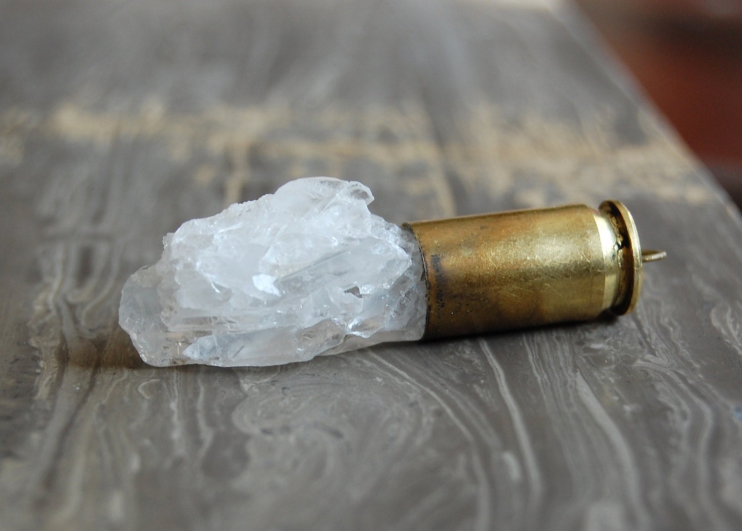 Clear Quartz Crystal Bullet Necklace Gifted at Gbk's MTV - Etsy
