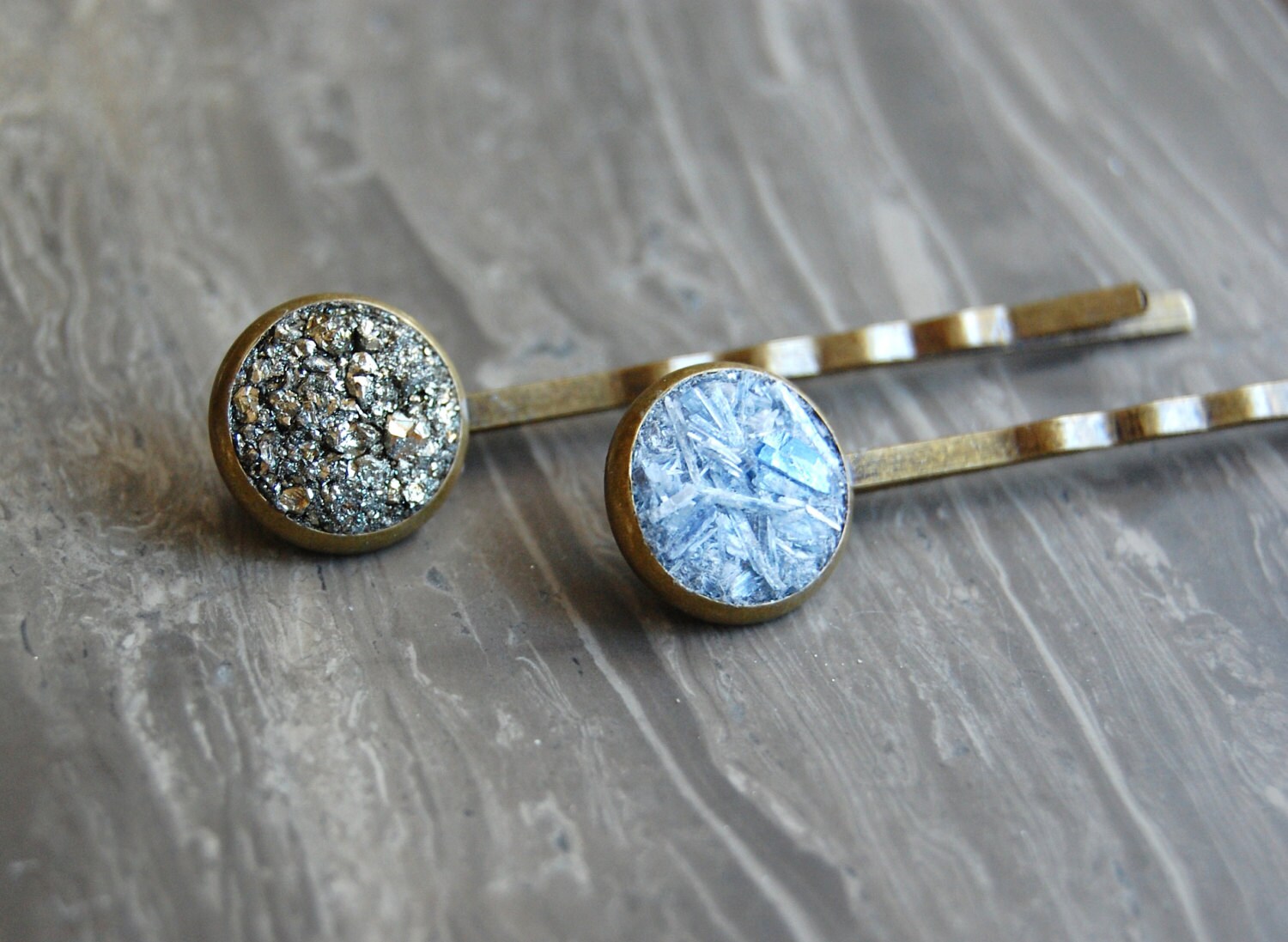 Crushed Crystal Druzy Bobby Pins - Etsy