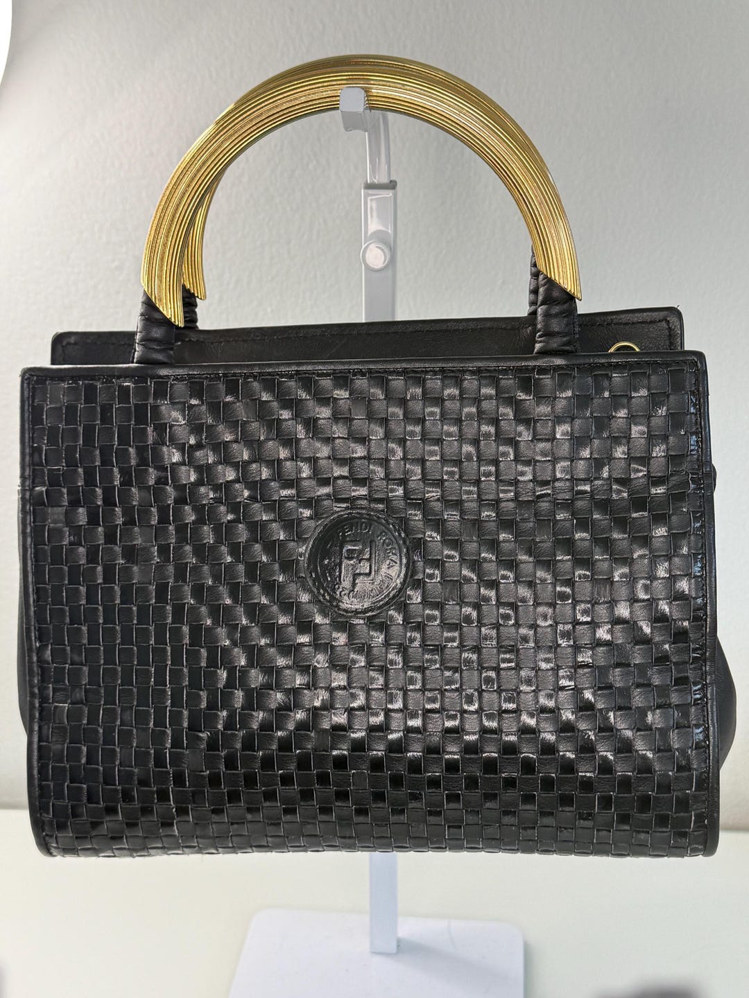 Fendi Vintage Woven Pasta Bag in Black Leather - Etsy