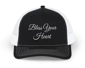 Bless Your Heart Retro Embroidered Retro Trucker Hat - Otto Cap - Etsy