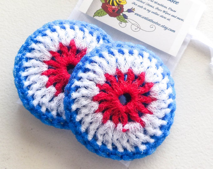Nylon Netting Dish Scrubbies - Set of 2 Through 10 - Red, White and ...