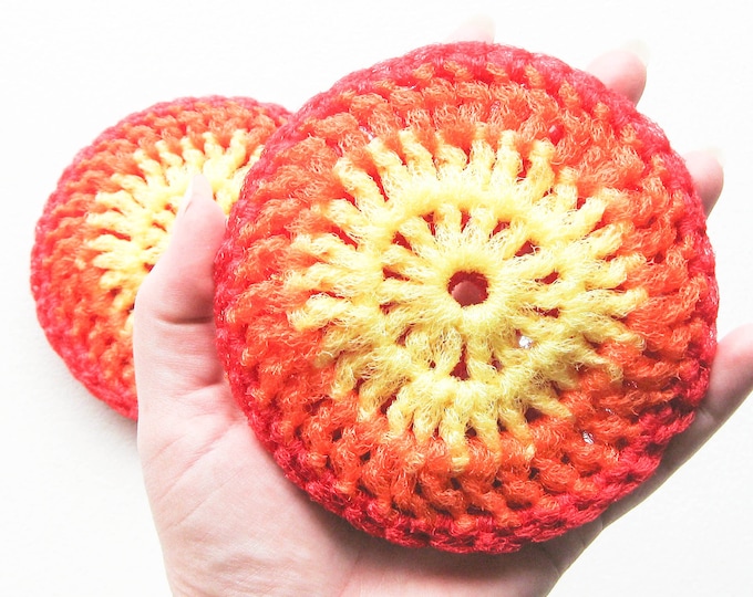 Super Size Dish Scrubbie, Set of 2 Through 10, Multicolor Yellow Orange ...