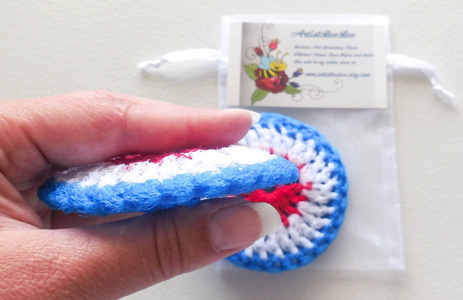 Nylon Netting Dish Scrubbies Set of 2 Through 8 Red White - Etsy